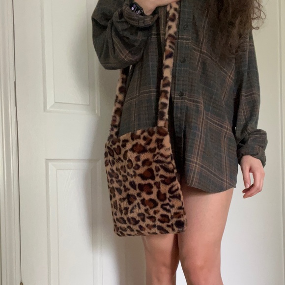 Bags | Fuzzy Leopard Print Bag | Poshmark